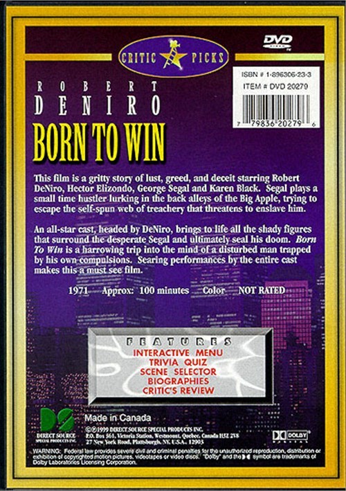 Born To Win (Direct Video) (DVD 1971) | DVD Empire