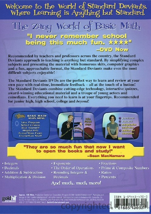 Mighty Math Pack: The Standard Deviants (DVD 1999) | DVD Empire