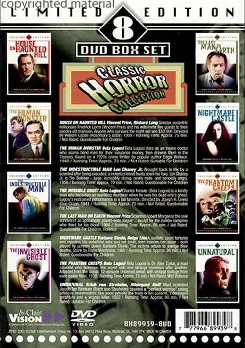 Classic Horror Collection: Limited Edition 8 DVD Box Set (DVD) | DVD Empire