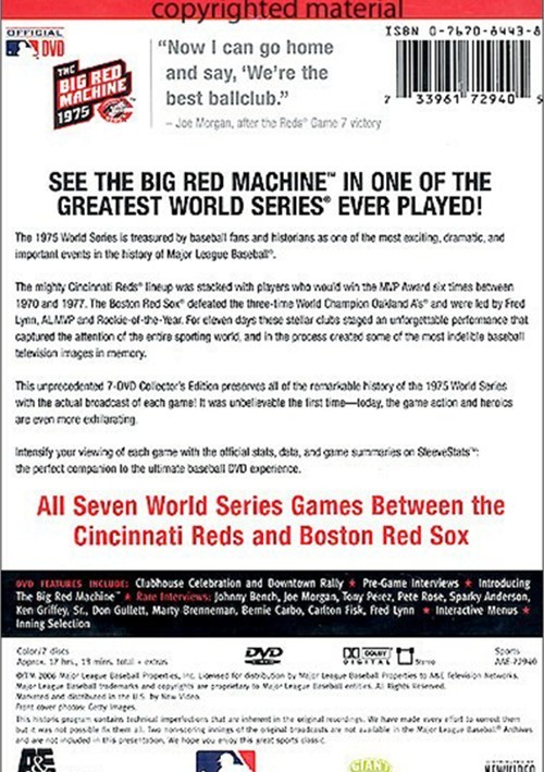 Cincinnati Reds: 1975 World Series Collector's Edition (DVD 1975) | DVD ...