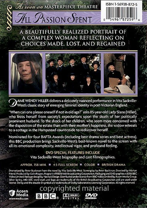 All Passion Spent (DVD 1986) | DVD Empire