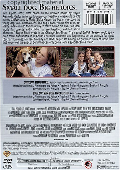 Shiloh / Shiloh 2 (Double Feature) (DVD) | DVD Empire