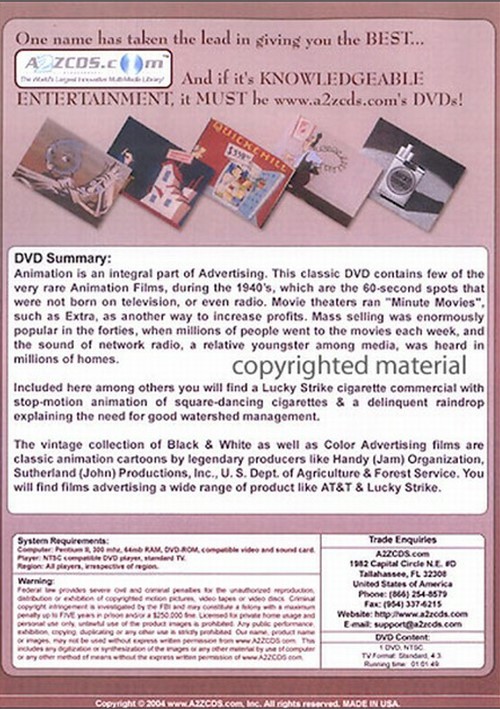 History Of Advertising: Animation 1940-1950 (DVD 2004) | DVD Empire