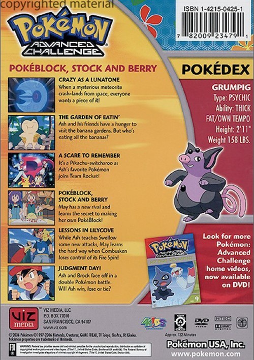 Pokemon Advanced Challenge: Pokeblock, Stock And Berry - Volume 10 (DVD ...
