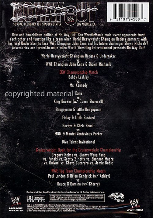 WWE: No Way Out 2007 (DVD 2007) | DVD Empire