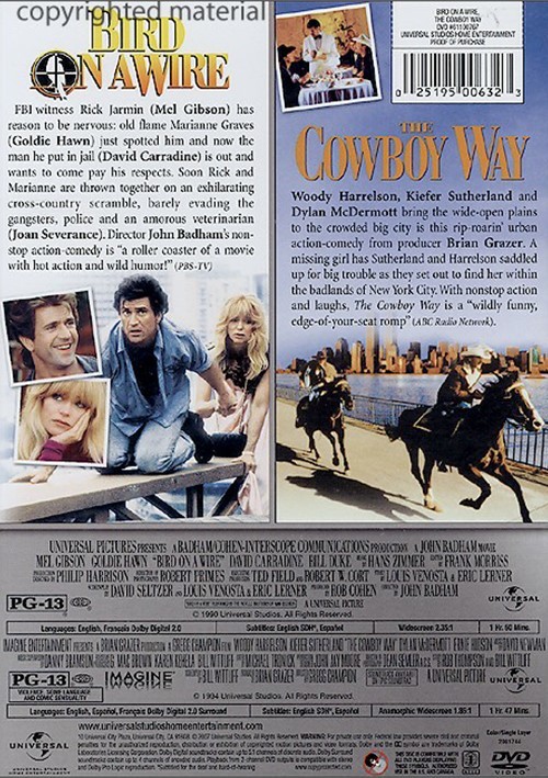 Bird on a Wire / The Cowboy Way (Double Feature) (DVD) | DVD Empire