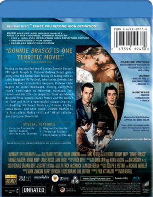Donnie Brasco: Extended Cut (Blu-ray 1997) | DVD Empire