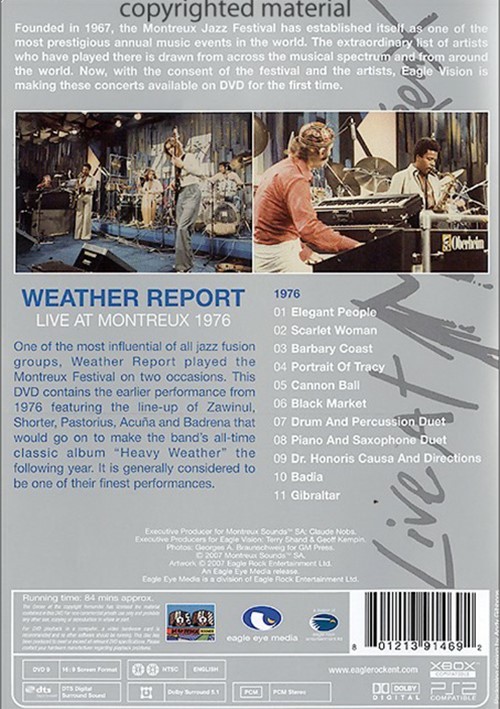 Weather Report: Live At Montreux 1976 (DVD 1976) | DVD Empire