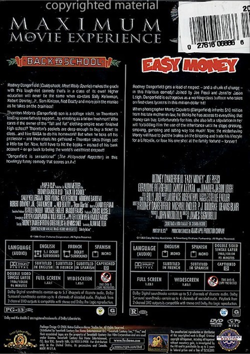 Back To School / Easy Money (Double Feature) (DVD) | DVD Empire