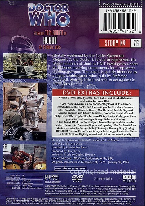 Doctor Who: Robot (DVD 1974) | DVD Empire