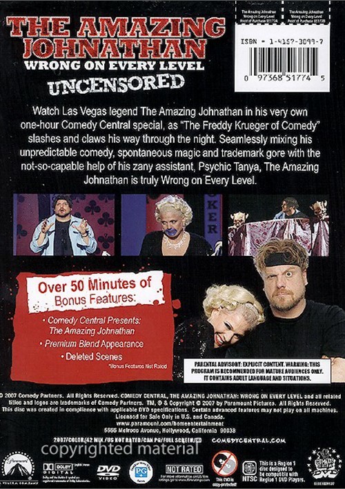 Amazing Johnathan, The: Wrong On Every Level - Uncensored (DVD 2007 ...