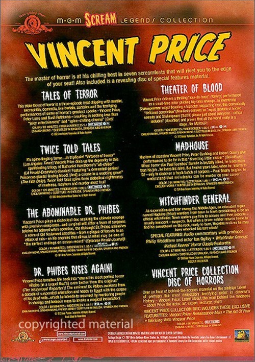 Vincent Price: MGM Scream Legends Collection (DVD) | DVD Empire