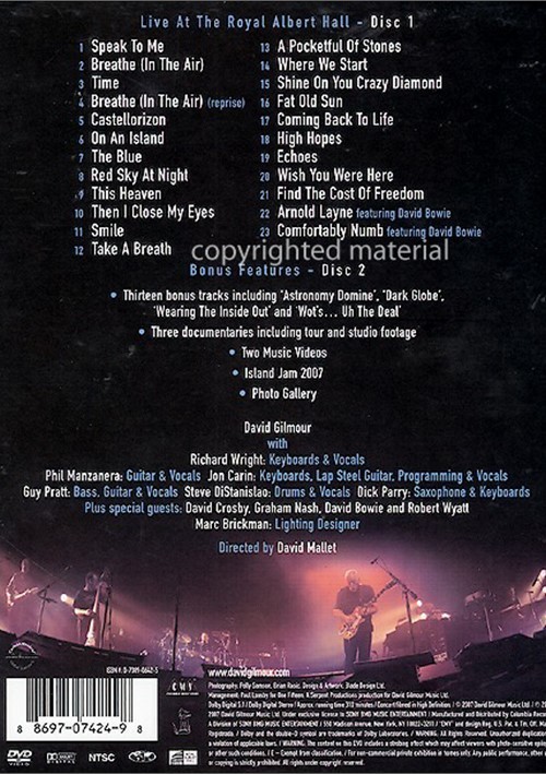 David Gilmour: Remember That Night (DVD 2007) | DVD Empire