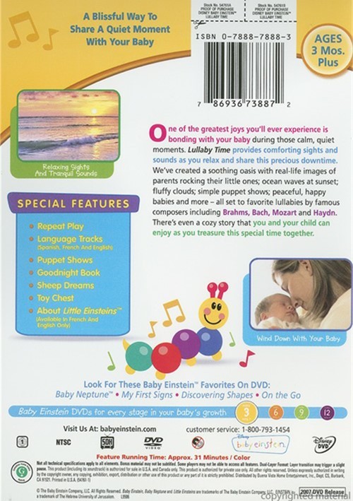 Baby Einstein: Lullaby Time (DVD 2007) | DVD Empire