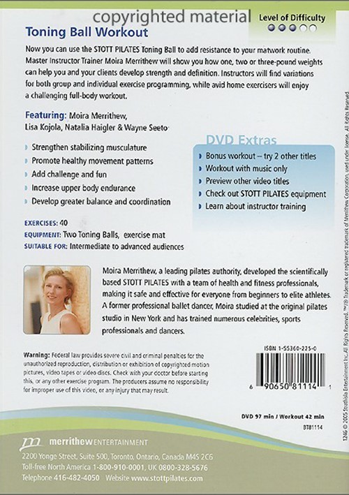 Stott Pilates: Toning Ball Workout (DVD) | DVD Empire