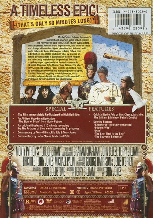 Monty Python's Life Of Brian: The Immaculate Edition (DVD 1979) | DVD ...