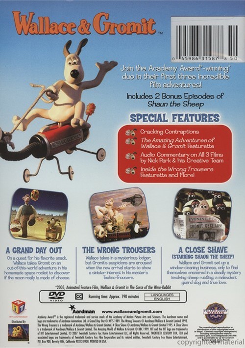 Wallace & Gromit In Three Amazing Adventures (DVD 1996) | DVD Empire