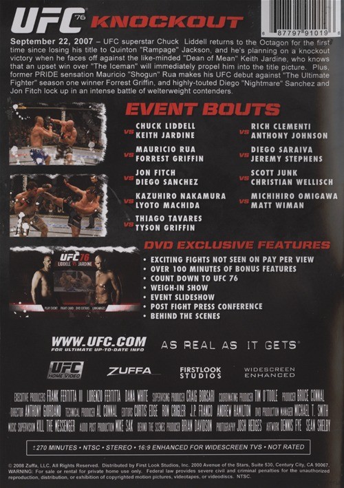 UFC 76: Knockout (DVD 2007) | DVD Empire
