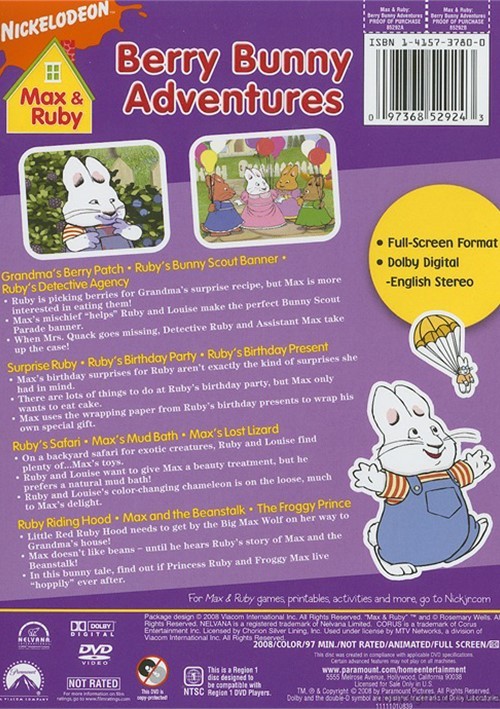 Max & Ruby: Berry Bunny Adventures (DVD 2008) | DVD Empire