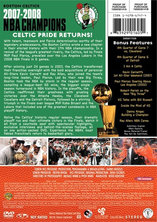 NBA: 2007-2008 NBA Champions - Boston Celtics (DVD 2008) | DVD Empire