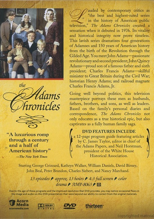 Adams Chronicles, The (DVD 1976) | DVD Empire