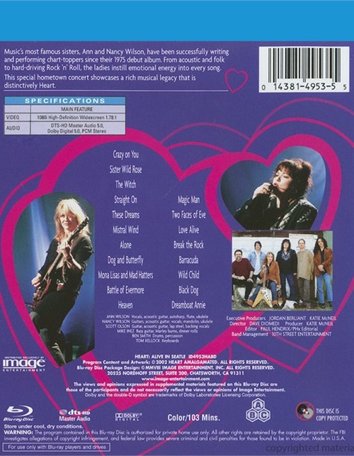 Heart: Alive In Seattle (Blu-ray 2002) | DVD Empire