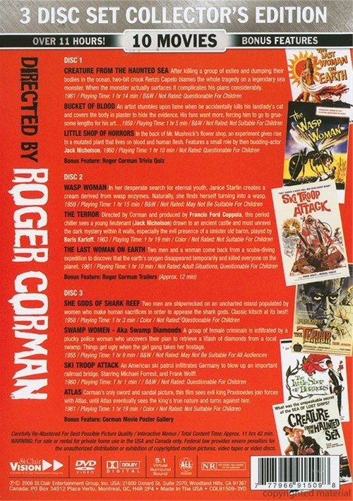 Directed By Roger Corman: 3 Disc Set Collector's Edition (DVD 2008 ...