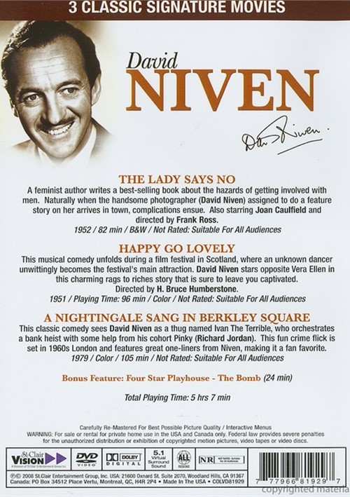 David Niven: 3 Classic Signature Movies (DVD 1951) | DVD Empire