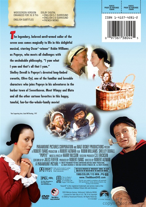 Popeye (I Love The 80's) (DVD 1980) | DVD Empire