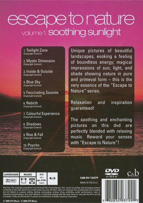 Escape To Nature: Volume 1 - Soothing Sunlight (DVD 2005) | DVD Empire