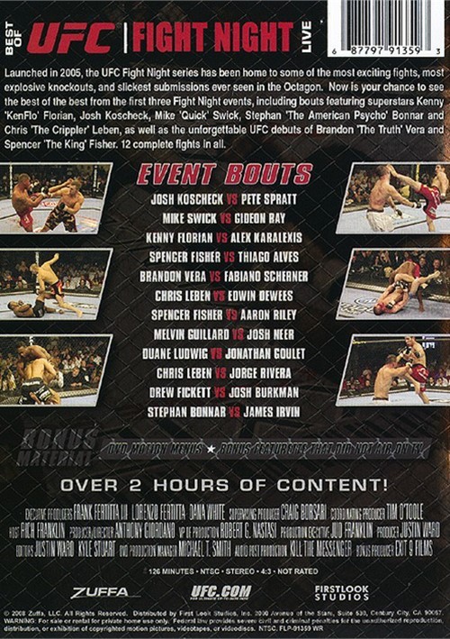UFC Best Of Fight Night (DVD 2008) | DVD Empire