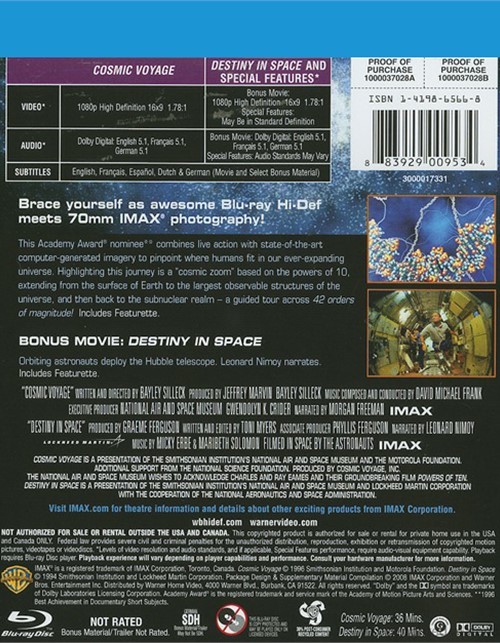IMAX: Cosmic Voyage / Destiny In Space (Blu-ray ) | DVD Empire