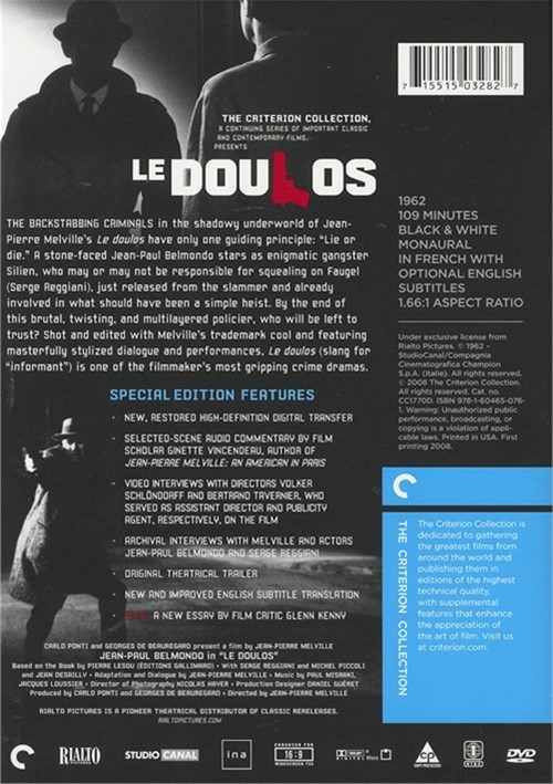 Le Doulos: The Criterion Collection (DVD 1962) | DVD Empire