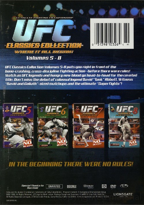 UFC Classics Collection: Volumes 5 - 8 (DVD) | DVD Empire