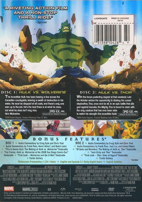 Hulk Vs.: 2 Disc Special Edition (DVD 2008) | DVD Empire
