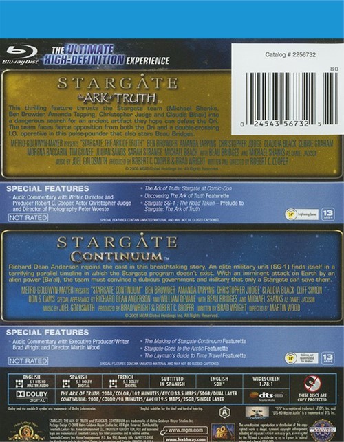 Stargate: The Ark Of Truth / Stargate: Continuum (Double Feature) (Blu ...