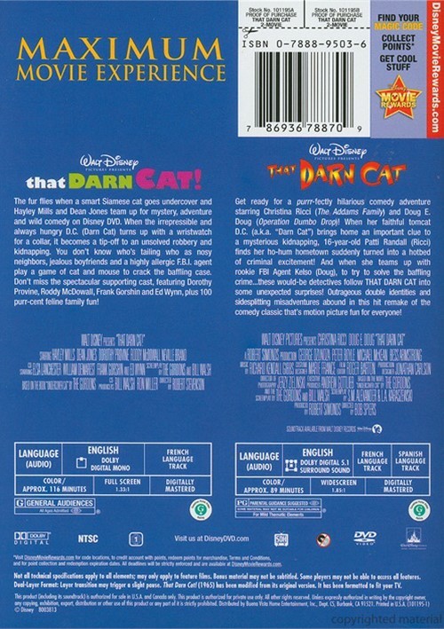 That Darn Cat! (1965) / That Darn Cat! (1997) (Double Feature) (DVD ...