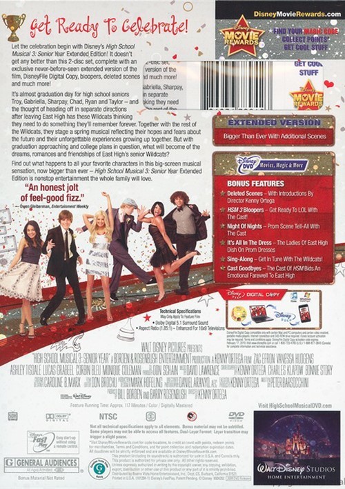 High School Musical 3: Senior Year - Extended Edition (DVD 2008) | DVD ...