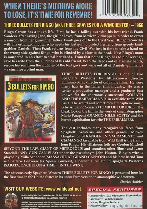 3 Bullets For Ringo (DVD 1966) | DVD Empire
