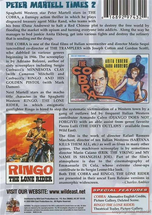 Ringo The Lone Rider / The Cobra (Double Feature) (DVD) | DVD Empire