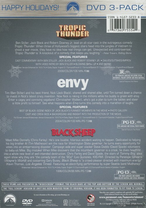 Tropic Thunder / Envy / Black Sheep (Holiday 2009 Box Set) (DVD) | DVD ...