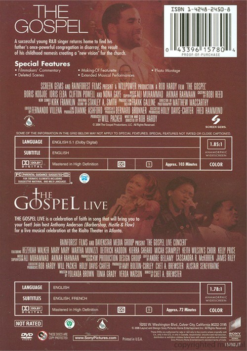 Gospel, The / The Gospel Live (Double Feature) (DVD 2004) | DVD Empire