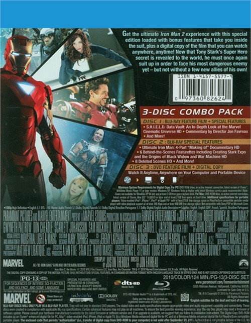 Iron Man 2 (Blu-ray + DVD + Digital Copy) (Blu-ray 2010) | DVD Empire