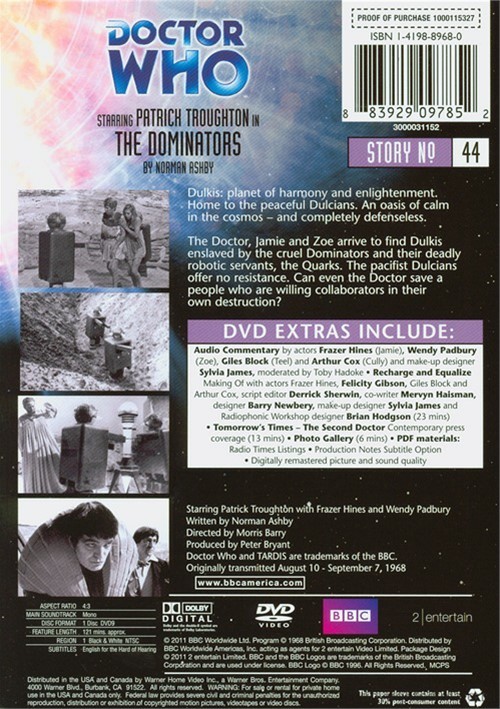 Doctor Who: The Dominators (DVD 1968) | DVD Empire