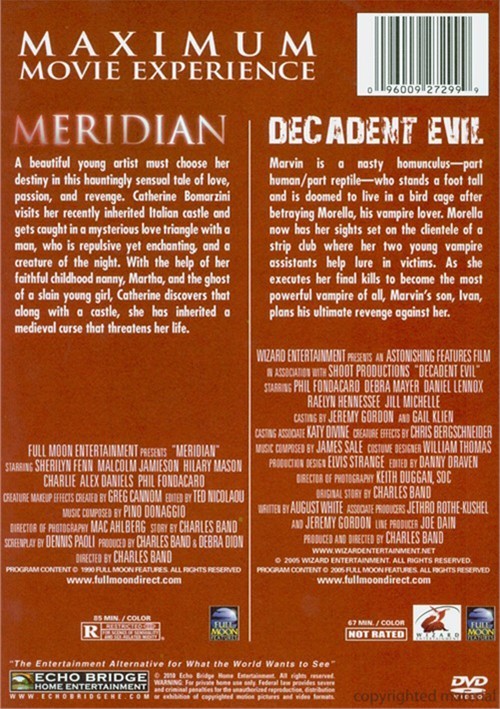 Meridian / Decadent Evil (Double Feature) (DVD) | DVD Empire