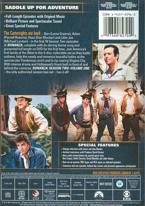 Bonanza: The Official Second Season - Volume One (DVD 1960) | DVD Empire Bonanza: The Official Second Season - Volume One (DVD 1960) | DVD Empire