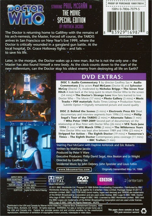 Doctor Who: The Movie - Special Edition (DVD 1995) | DVD Empire