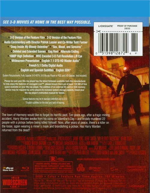 My Bloody Valentine 3D (Blu-ray 3D) (Blu-ray 2009) | DVD Empire