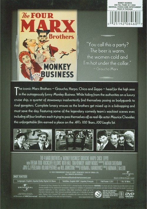 Monkey Business (DVD 1931) | DVD Empire