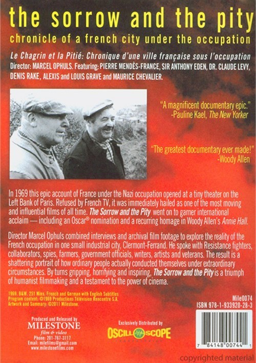 Sorrow And The Pity, The (DVD 1969) | DVD Empire